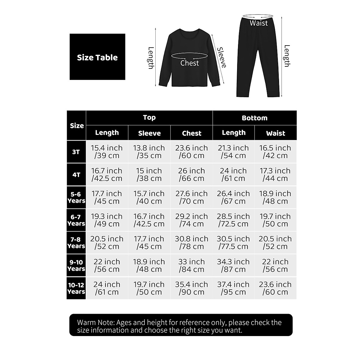 Resinta Cotton Girls' Thermal Underwear Set Girls’ Top and Long Johns Winter Base Layer Top & Bottom (1, Black, 5-6 Years)