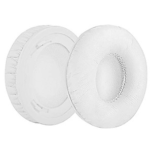 Geekria QuickFit Protein Leather Replacement Ear Pads for Beats Solo HD (810-00012-00) On-Ear Headphones Earpads, Headset Ear Cushion Repair Parts (White)