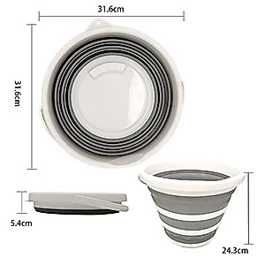 Multifunctional Collapsible Water Bucket, Space Saving, Lightweight Collapsible Water Container 2.6 gallons (10 liters), Suitable for Family Life, Camping, car wash