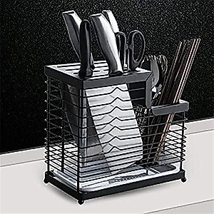 XJXJ Household Knife Holder Kitchen Shelf Tool Storage Rack Drain Tray Kitchen Appliances Chopsticks Box Wallmount kitchen knife sets