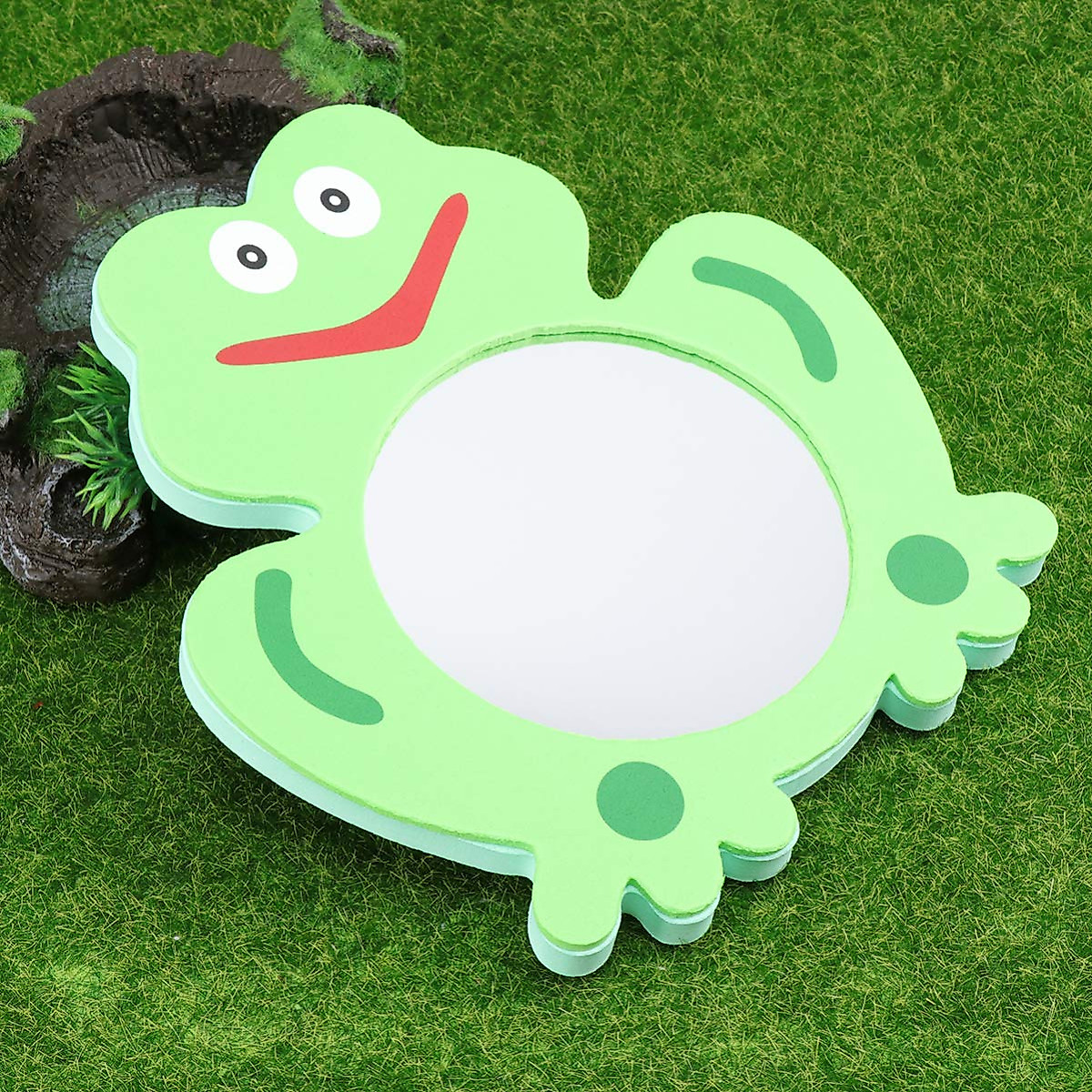 Kisangel Kid Bath Toys 1Pc Unbreakable Mirror EVA Baby Mirror Bath Bathing Play Water Toy Shower Toy for Children Kids Foam Bath Toys Baby Mirror ( Green Frogs Toddler Bath Toys