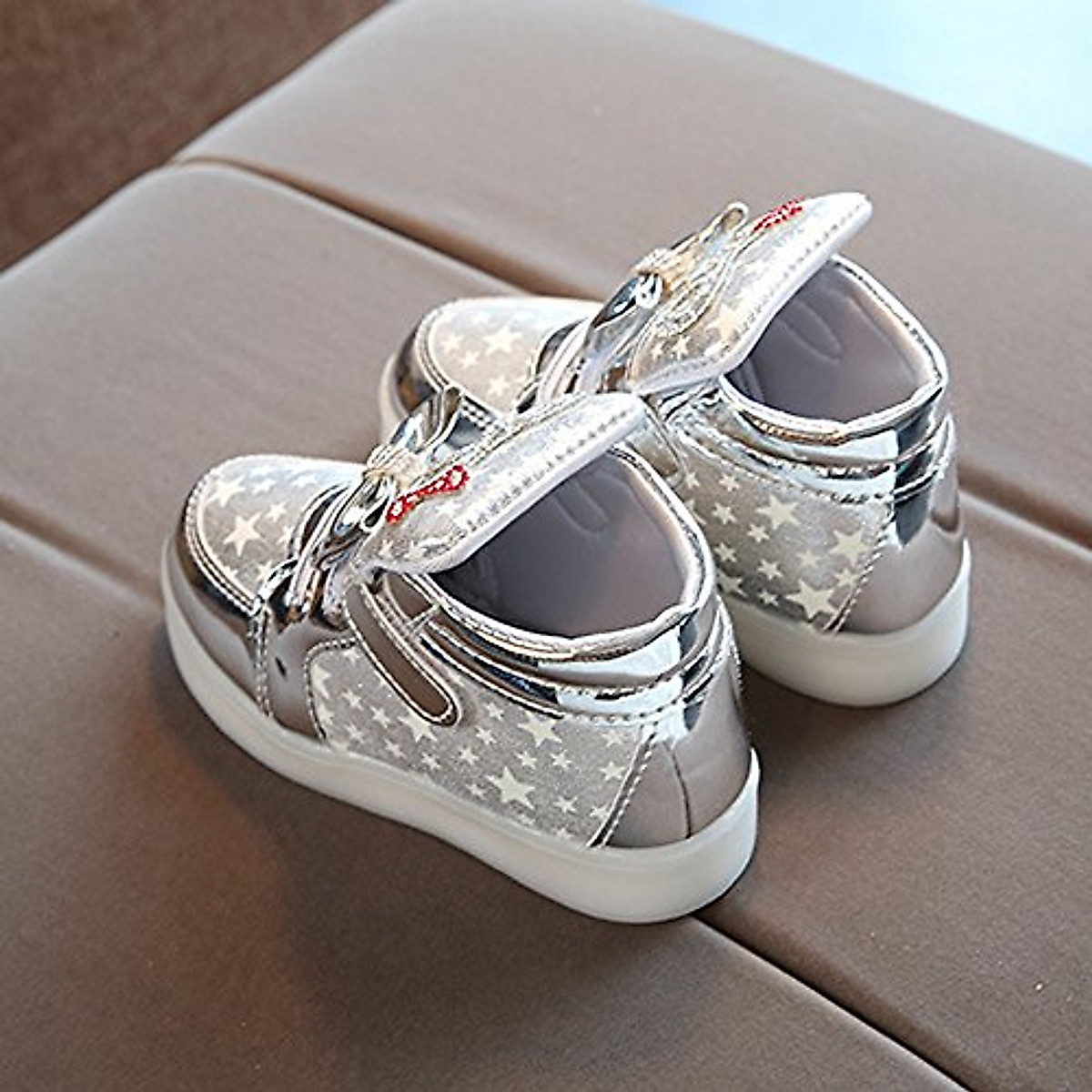 Boy Shoes Size 6 Toddler Baby Fashion Star Luminous Child Casual Colorful Light Shoes (Sliver, 30)