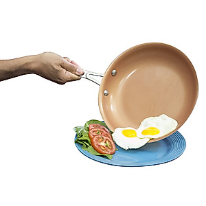 Gotham Steel 1324 Ceramic and Titanium Nonstick 10.25" Fry Pans, Grey