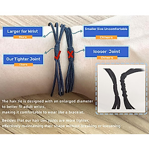 WDGROW Hair Ties Bracelets No Dmamage,Large Hair Tie for Women,Men,Girls,Seamless,Pony Tails Tie,Handmade Scrunchies,No Plastic,for Thick Curly Hair,20Pcs,4-1 Design (Black Gray Brown)