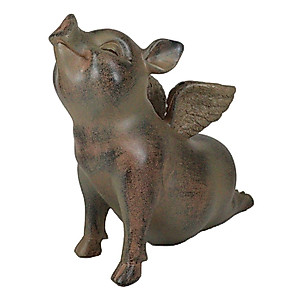 Ebros Peaceful Zen Yoga Flying Pig Hog Heavens Statue Rustic Country Piggy Piglet Porcine Pigs Fairy Garden Collectible Figurine (Cobra Stretch Pose)