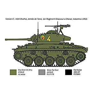 Italeri 6587 M-24 Chaffe Korean War, 1:35 Scale Plastic Model Kit, Plastic Model Assembly, Model Making, Military Vehicles, Green