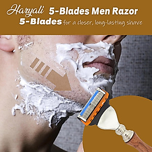 Haryali London 5 Edge Mens Shaving Safety Razor Wood Handle- Perfect Razors for Men That Suits All Skin Type