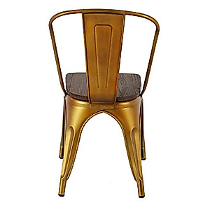 Brage Living Vienna Elmwood Top 18" Metal Chair Set (Set of 4)