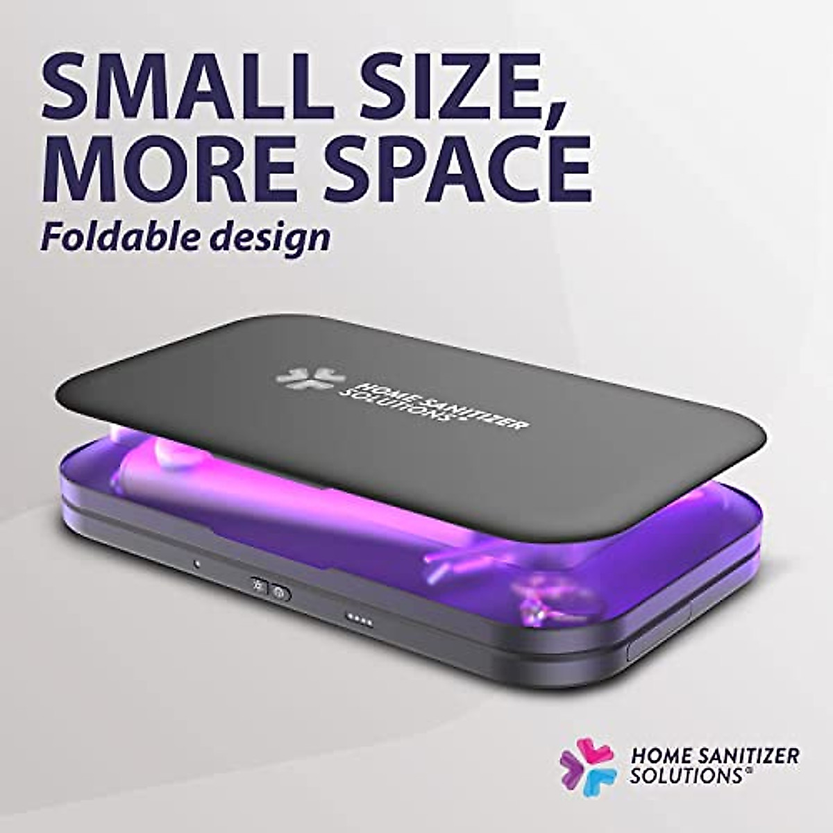 UV Phone Sanitizer with Smartphone Charger Powerbank 5000 mAh - Collapsible Ultraviolet Disinfection and Sterilization Light Box for Keys Wallet Money Jewelry