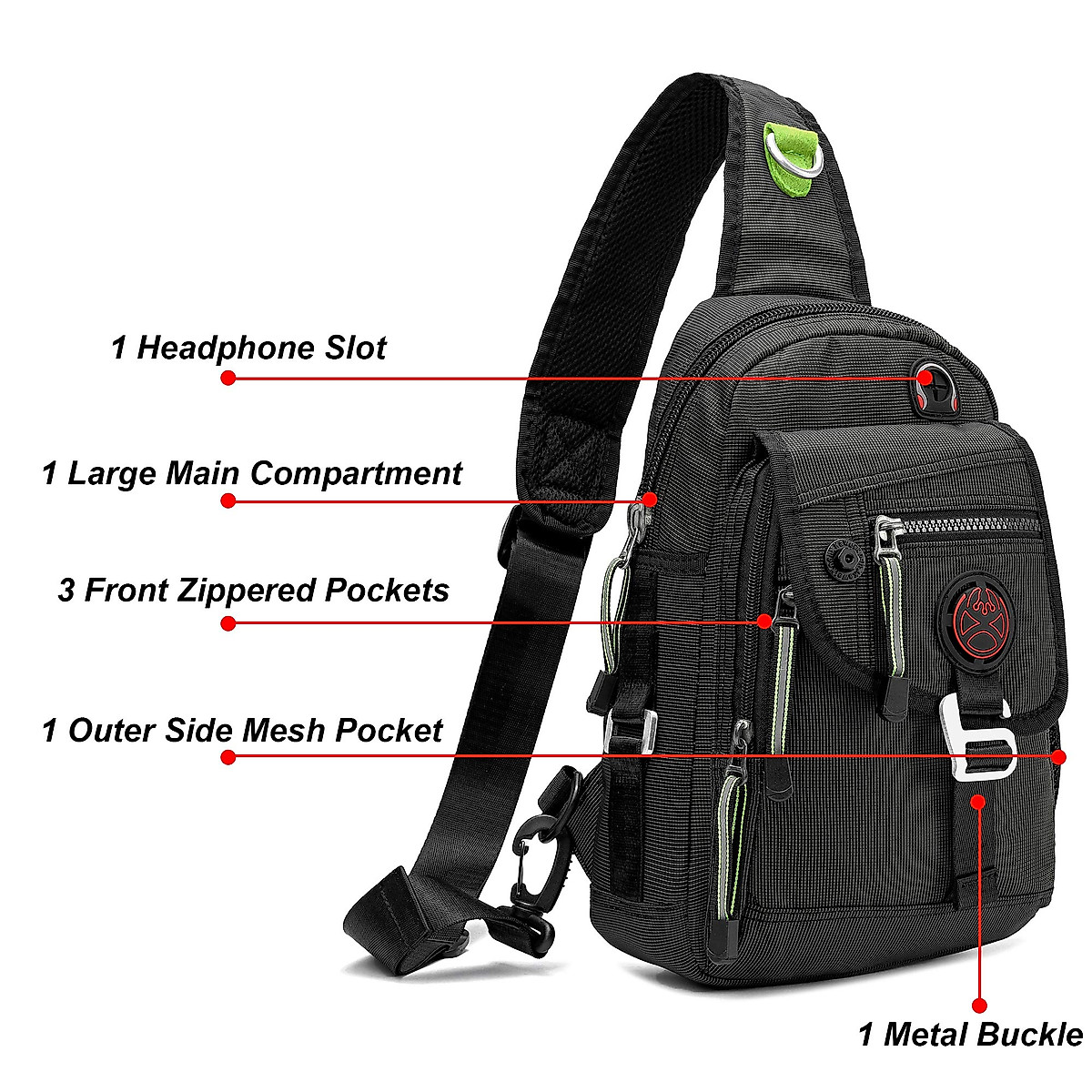 NICGID Sling Bag Chest Shoulder Backpack Crossbody Bags for iPad Tablet Outdoor Hiking Men Women