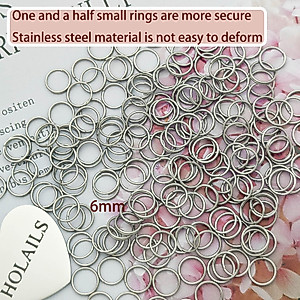 HOLAILS 100PCS Small Key Rings Stainless Steel Split Rings Mini Metal Ring Functions on connectors for or Jewelry Making and Keychain Rins(0.24 inches, Silver)