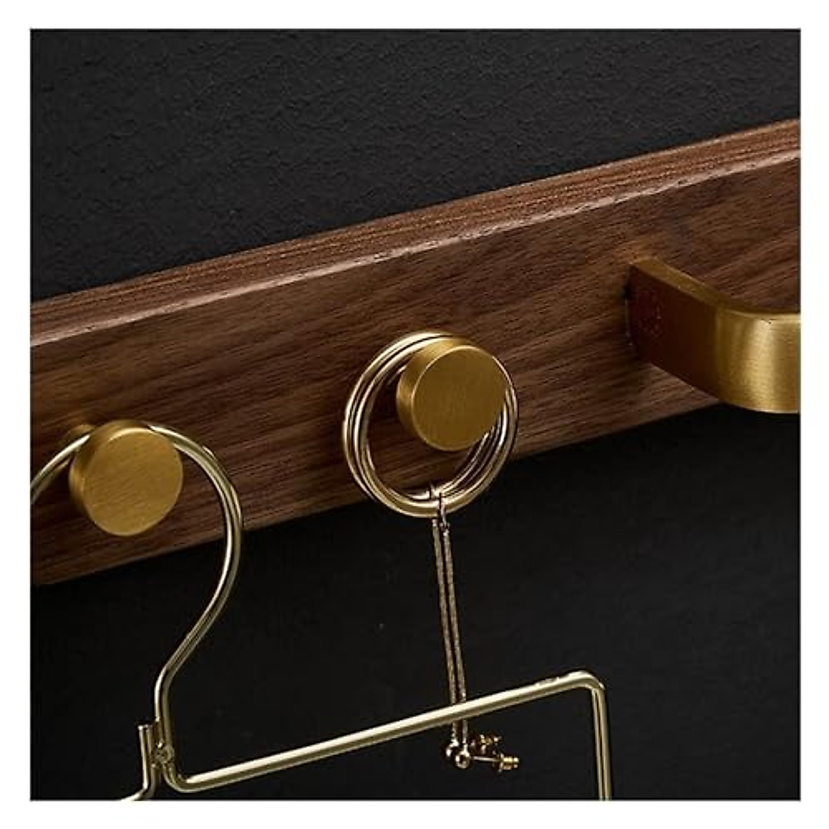 Towel Racks Walnut Single Pole Hotel Towel Rack,Household Bathroom with 2 Hooks,Kitchen Wall Hanging Storage Rack Towel Storage Holder Bath