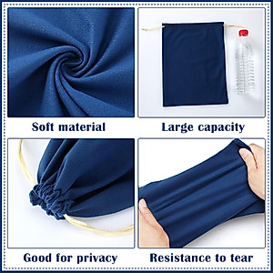 6 Pcs 3 Sizes Adult Toy Storage Drawstring Storage Bags Microfiber Toy Bag Organizer Stuff Pouch Sack Drawstring Gift Bags for Jewelry Women Men Travel Camping Valentines Birthday Gifts, Dark Blue