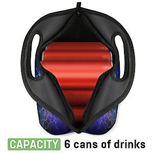 Insulated Neoprene Lunch Bag for Women Men Kids Purple Soccer Ball Sport Football Lunch Box Reusable Small Lunch Tote Bag Cooler Bag for School Work Picnic