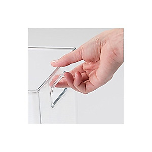 iDesign Kitchen Binz BPA-Free Plastic Deep Stackable Organizer with Handles - 8" x 8" x 6", Clear (Pack of 2)