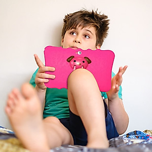 7-inch Children's Tablet Computer 1+8G Android Tablet Cartoon Front And Rear Dual Camera Tablet Children's Early Education Learning Machine Parent-child Gift, Shockproof Case, Educational, Games (Red)