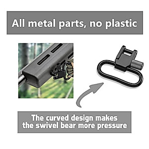 VVAAGG Metal Rifle Sling Swivel Mount 1 inch Two-Point Gun Sling Attachment Clips