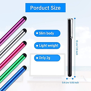 Outus 100 Pieces Stylus Pen Slim Touch Screen Stylus Universal Capacitive Digital Pen Compatible with iPad, iPhone, Samsung, Tablet, Most Devices with Capacitive Touch Screen, 10 Colors