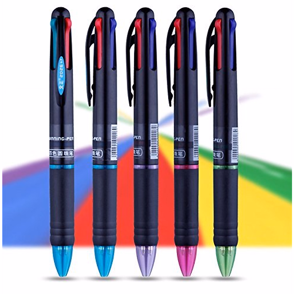 Ipienlee Multicolor Ballpoint Pens 0.7mm Ball Point Pen 4 Color Ink (Black, Blue, Red, Green) in One Retractable Ballpoint Pen for Office School Supplies Pack of 12