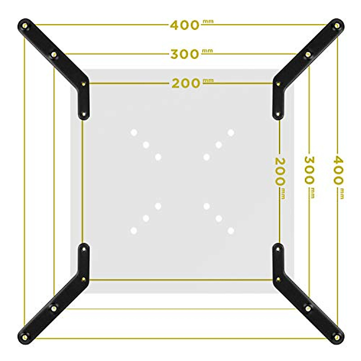 Mount-It! VESA Mount Adapter Kit | TV Wall Mount Bracket Adapter Converts 200x200 mm Patterns to 300x300 and 400x400 mm | Fits Most 32 Inch to 55 Inch TVs | Hardware Included