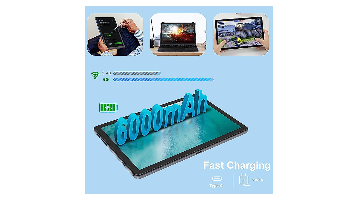 AWOW 2 in 1 Tablet, 10 inch Windows 11 Tablet, Octa-Core Processor 64GB ...