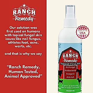 Ranch Remedy Topical First Aid Pain Relief Spray | Natural Wound Care for Infections, Itch, Warts, Rash, Hot Spot Treatment for Dogs, Cats & Farm Animals