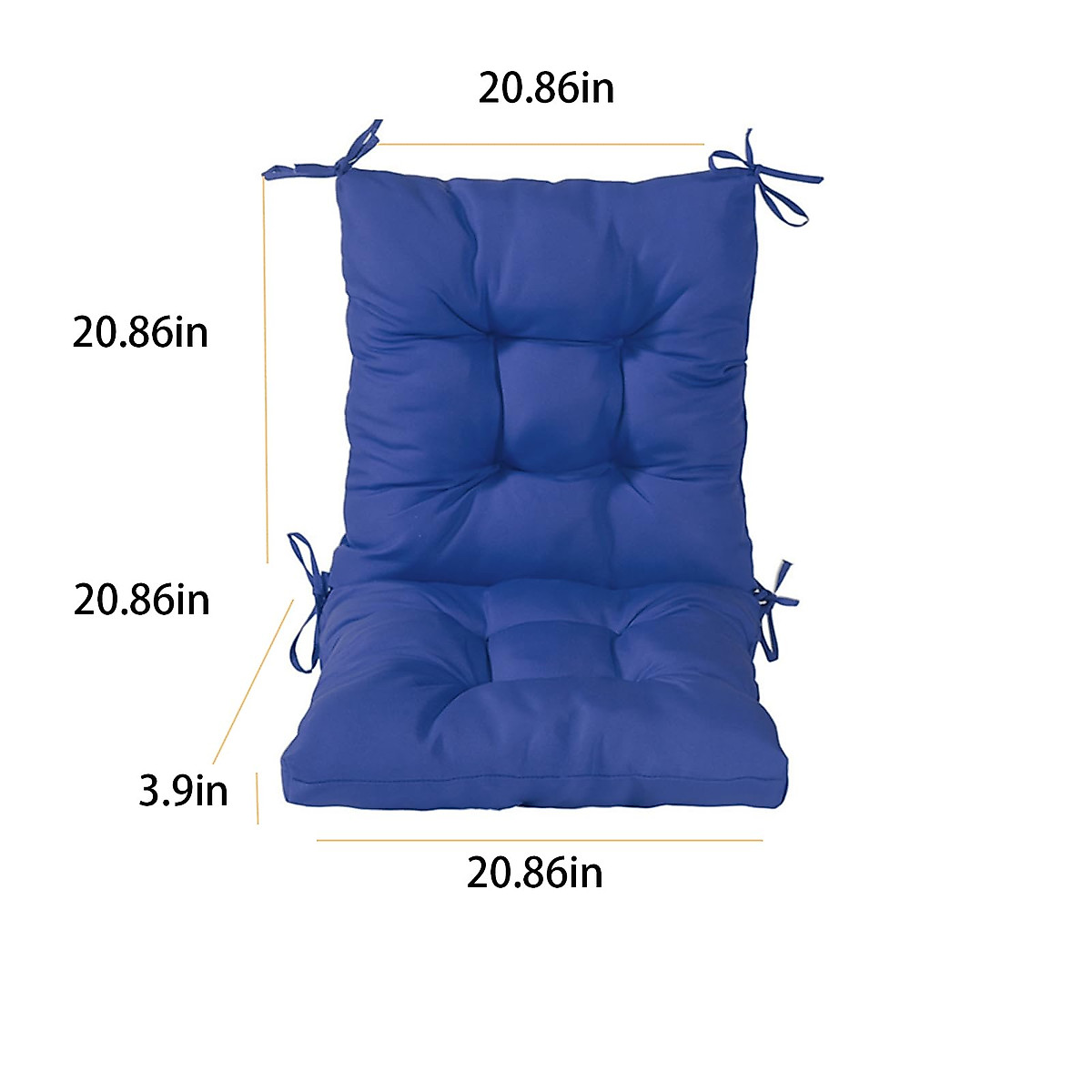 Eoieov Outdoor Chair Cushions Seat & Low Back 41.7 * 20.8 * 3.9",Tufted Thick Patio Outside Wicker Chair Seat Cushion Clearance with Ties for Outdoor Furniture