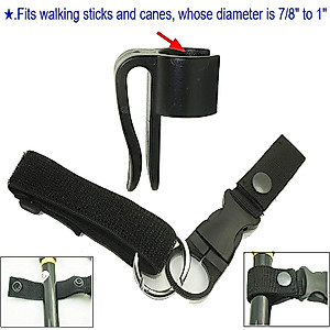 Secure Walking Stick Crutch & Cane Elastic Wrist Strap and Mobility Walker Pants Clip Belt Holder Support Grip Aid Holders for Arthritis, Elderly, Seniors & Camping & Hiking ~ Perfect Solution（No Cane