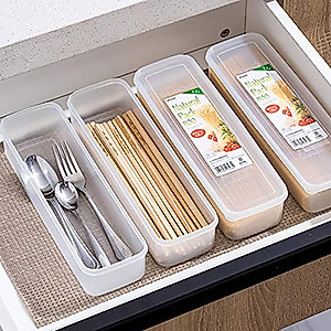 4 Pcs Pasta Storage Container Kitchen Spaghetti Food Storage Box - Noodle Canister With Lid for Spaghetti, Noodles, Pasta, Eggs, Fruits Snacks