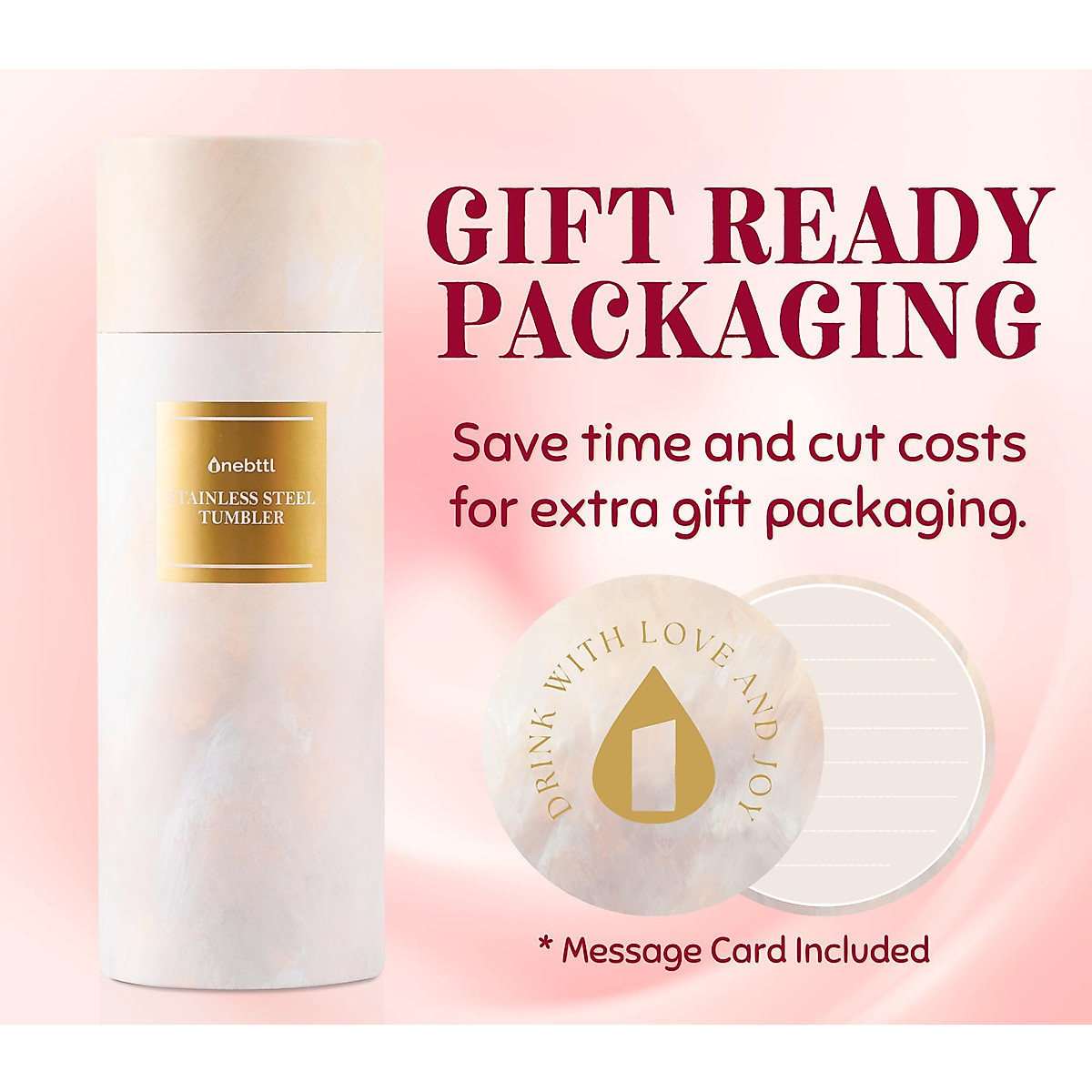 Onebttl Monogrammed Gifts for Women, Personalized Travel Mugs, Unique Coffee Tumbler with Initials for Her on Birthdays Christmas, Rose Gold, S