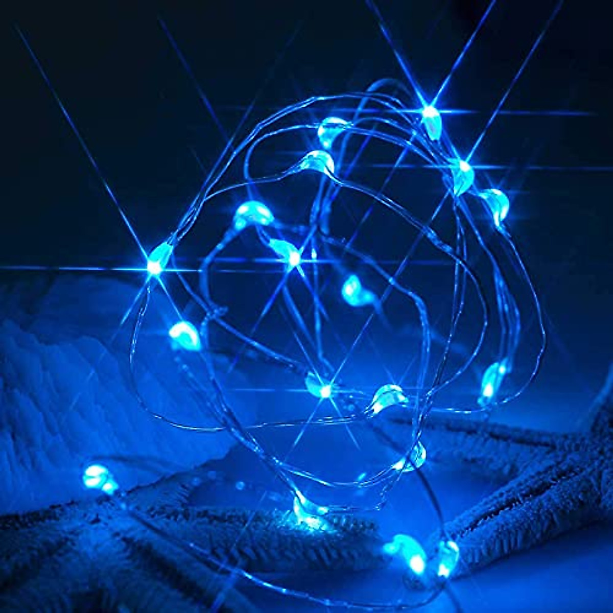 YIWOLIT Solar String Light Outdoor Waterproof, 2 Pack Each 33ft 100 LED 8 Modes Copper Wire Fairy Lights for Garden , Patio, Yard, Home, Wedding, Christmas, Halloween Decoration (Blue)