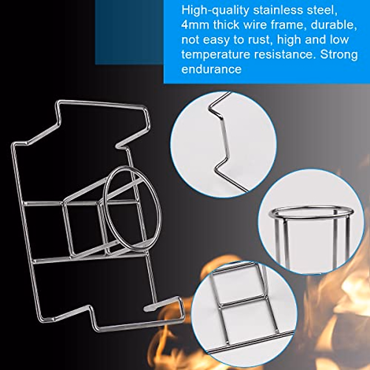 CA Mode Beer Can Chicken Roaster Rack Roasting Chicken Holder, Stainless Steel Turkey Roasting Stand Square Barbecue Cooking Vertical Rack Silicone Brush Accessories for Grill Oven BBQ