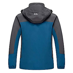 Diamond Candy Men's Waterproof Rain Jacket with Hood Lightweight Raincoat Outdoor Windproof Windbreaker for Hiking Travel