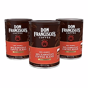 Don Francisco's Hawaiian Blend Ground Coffee (3 x 12 oz Cans)