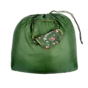 Miamica Foldable Travel Laundry Bag, Mushroom Garden Multicolor Flowers – Lightweight, Durable Design with Drawstring Closure, One Size