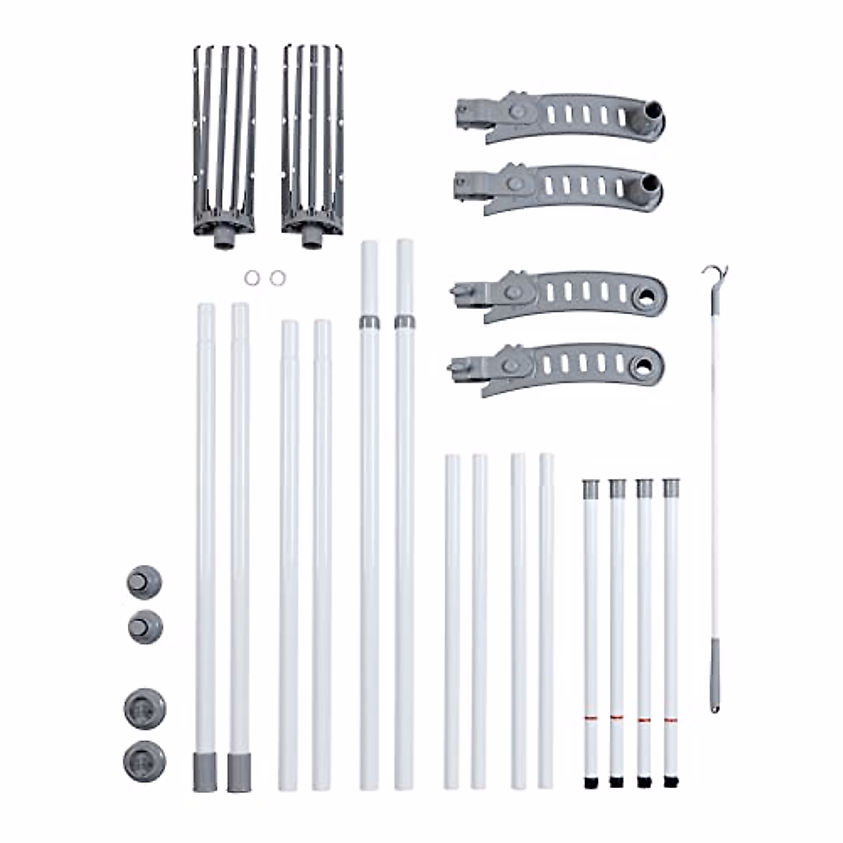 WENKO Herkules Flex Garment Rack, Rail, Adjustable, Tension Rod, Heavy Duty, for Hanging Clothes, Storage, Organizer, with Shelves, 14.2 x 74.8 x 118.1 inch, White