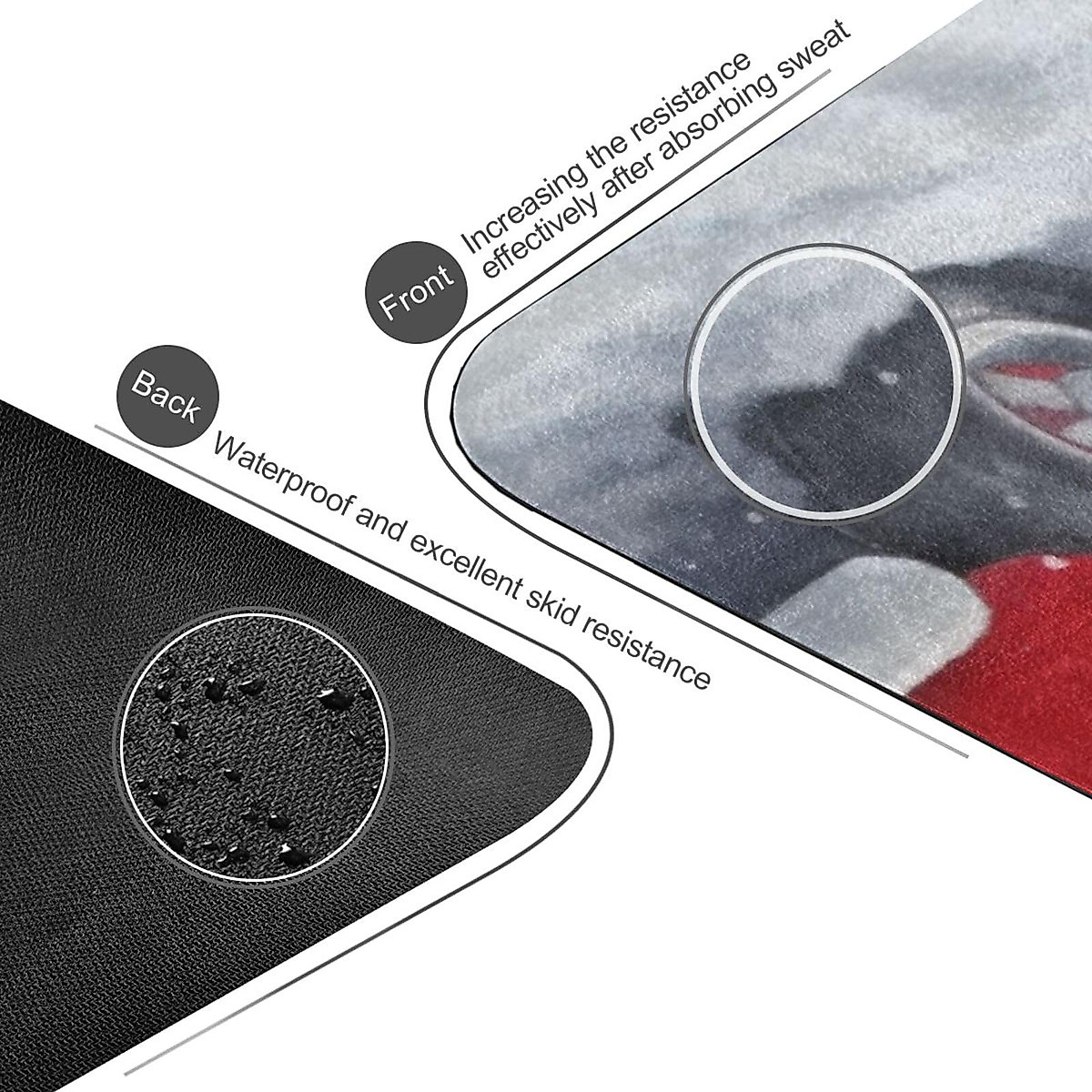 GOODOLD Red Truck Farm Christmas Yoga Mat, 71 x 26 Inch Non-slip Yoga Mats Folding Travel Exercise Mat Indoor Outdoor Gym Pilates with Storage Bag for Women Men