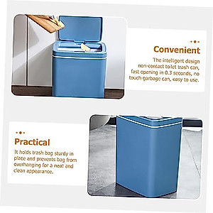 HOMOCONO Smart Trash Can Electronic Sensor Waste Bin Bins with Lids Kitchen Trash Can Automatic Garbage Bin Trash Can Dispenser Containers with Lids Motion Sensor Trash Can Plastic Blue