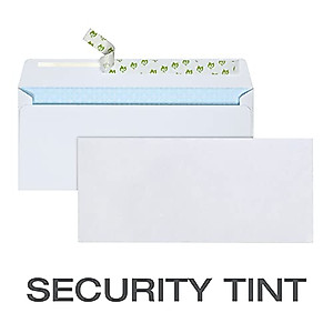 Quality Park #10 Security Envelopes, No Window, Redi-Strip Self Seal Envelopes, 4-1/8 x 9-1/2 Inches, White, 24 LB Paper, Box of 100 (QUA69117)