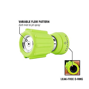 Flexzilla Garden Hose Nozzle - Heavy Duty Twist Action, NFZG62, ZillaGreen™