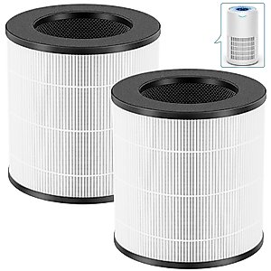 D09 Replacement Filter Compatible with Tailulu D09 Air Purifier, 3 IN 1, H13 True HEPA filter & High efficiency activated carbon & Pre-Filter, 2 Pack