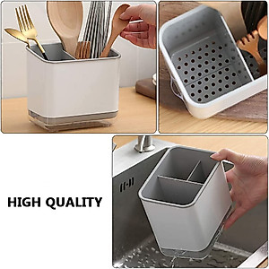 Tengfy Utensil Holder for Kitchen Counter Spoon Holder Silverware Holder Utensil Caddy Cutlery Drainer Sink Caddy-Black