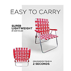 Outdoor Spectator (2-Pack Classic Reinforced Aluminum Webbed Folding Lawn/Camp Chair (Red)