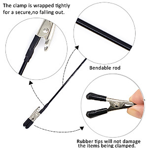 Yocoolfun Model Painting Stand Base Holder and 10PCS Bendable Alligator Clip Sticks Set with Lager Clips,Miniature Model Holder for Painting, Airbrush Hobby Tools Accessories Holder Stand