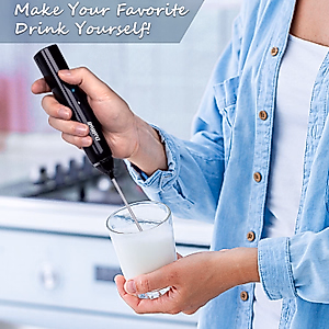 Milk Frother Handheld, Dallfoll USB Rechargeable Electric Foam Maker for Coffee, 3 Speeds Mini Milk Foamer Drink Mixer with 2 Whisks for Bulletproof Coffee Frappe Latte Cappuccino Hot Chocolate