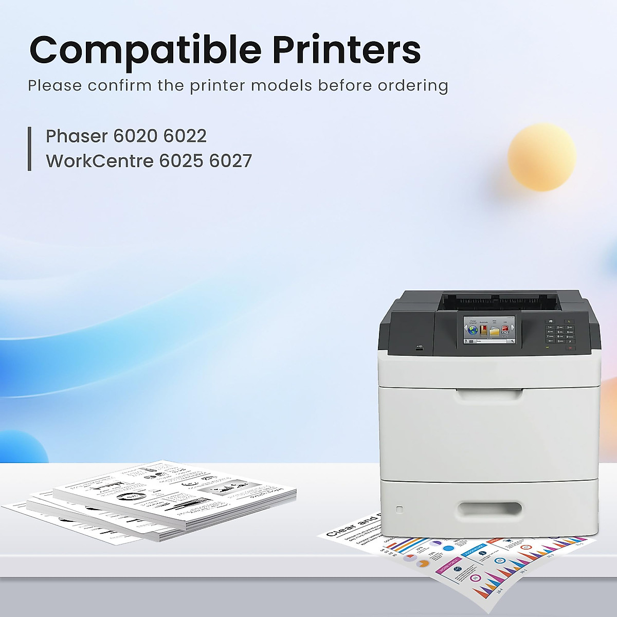 GREENBOX Remanufactured 6027 High-Yield Toner Cartridge Replacement for Xerox 6022 6027 106R02759 106R02758 106R02757 106R02756 for WorkCentre 6025 6027 Printer (1 Black 1 Cyan 1 Magenta 1 Yellow)