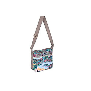LeSportsac Scenic Brush Small Hobo Crossbody Handbag, Style 3709/Color E554, Vibrant Wildflowers & Soothing Landscapes Artfully Arranged in a Watercolor Inspired Dreamy Summer Palette
