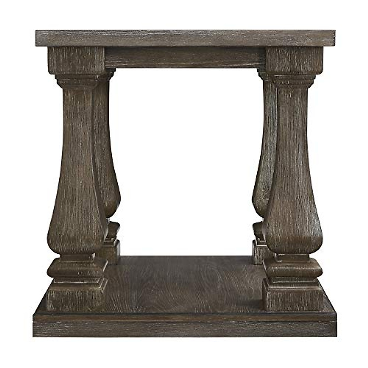 Signature Design by Ashley Johnelle Farmhouse Coffee Table with Weathered Gray Finish, Gray and Modern Country Rectangular End Table, Weathered Brown