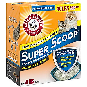 Arm & Hammer Super Scoop Clumping Cat Litter, Fragrance Free 40lb