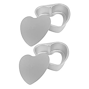 Hemoton 10 Pcs Heart Cake Mold Oven Pans Stencils for Cake Decorating Mini Bread Loaf Pans Wedding Cake Molds Cake Pan Cheesecake Pan Aluminum Alloy Silver Cake Ring Cake Pans Heart Shaped
